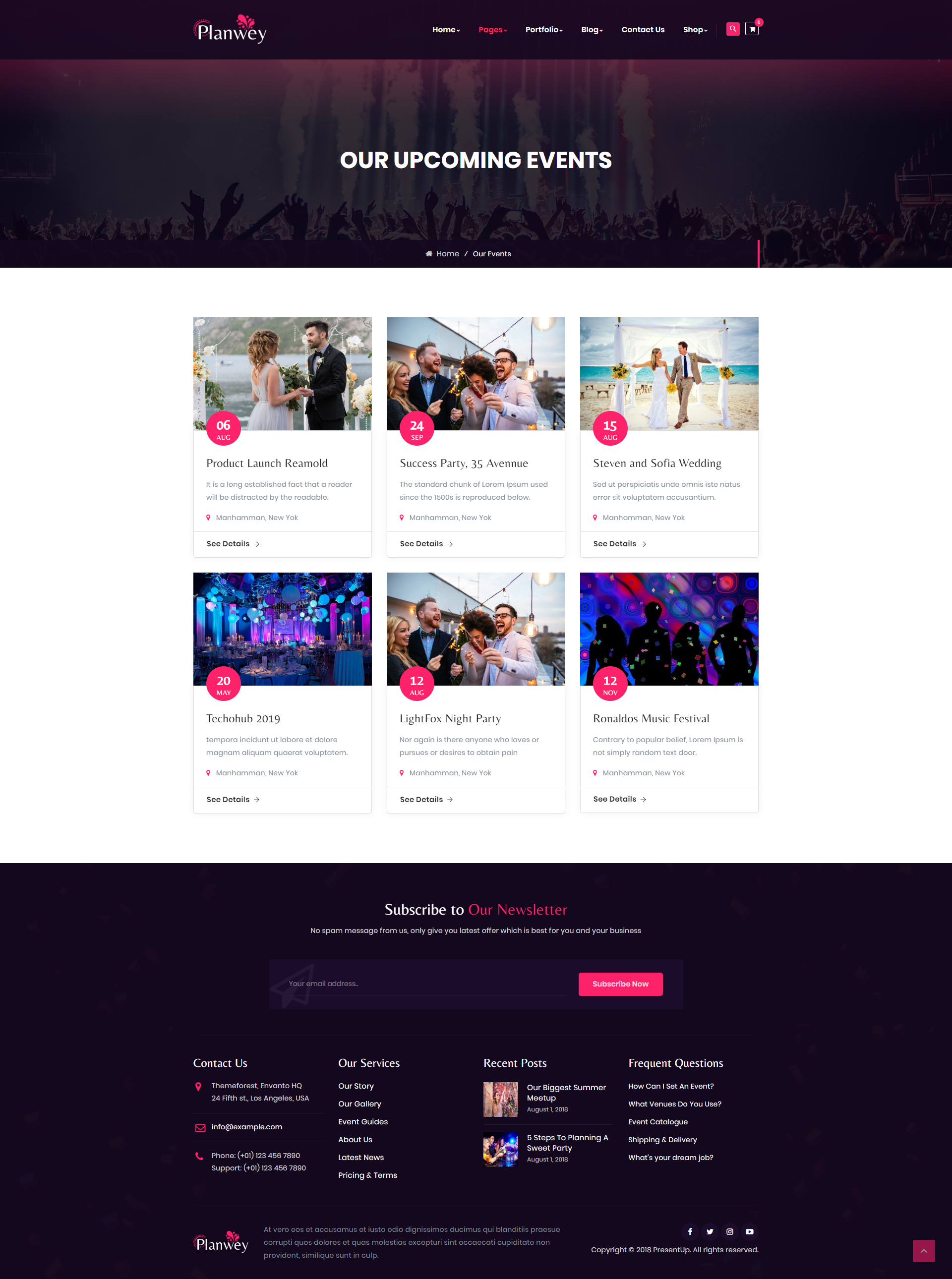 Planwey - Event Planner & Celebrations Management HTML Template by ThemetechMount